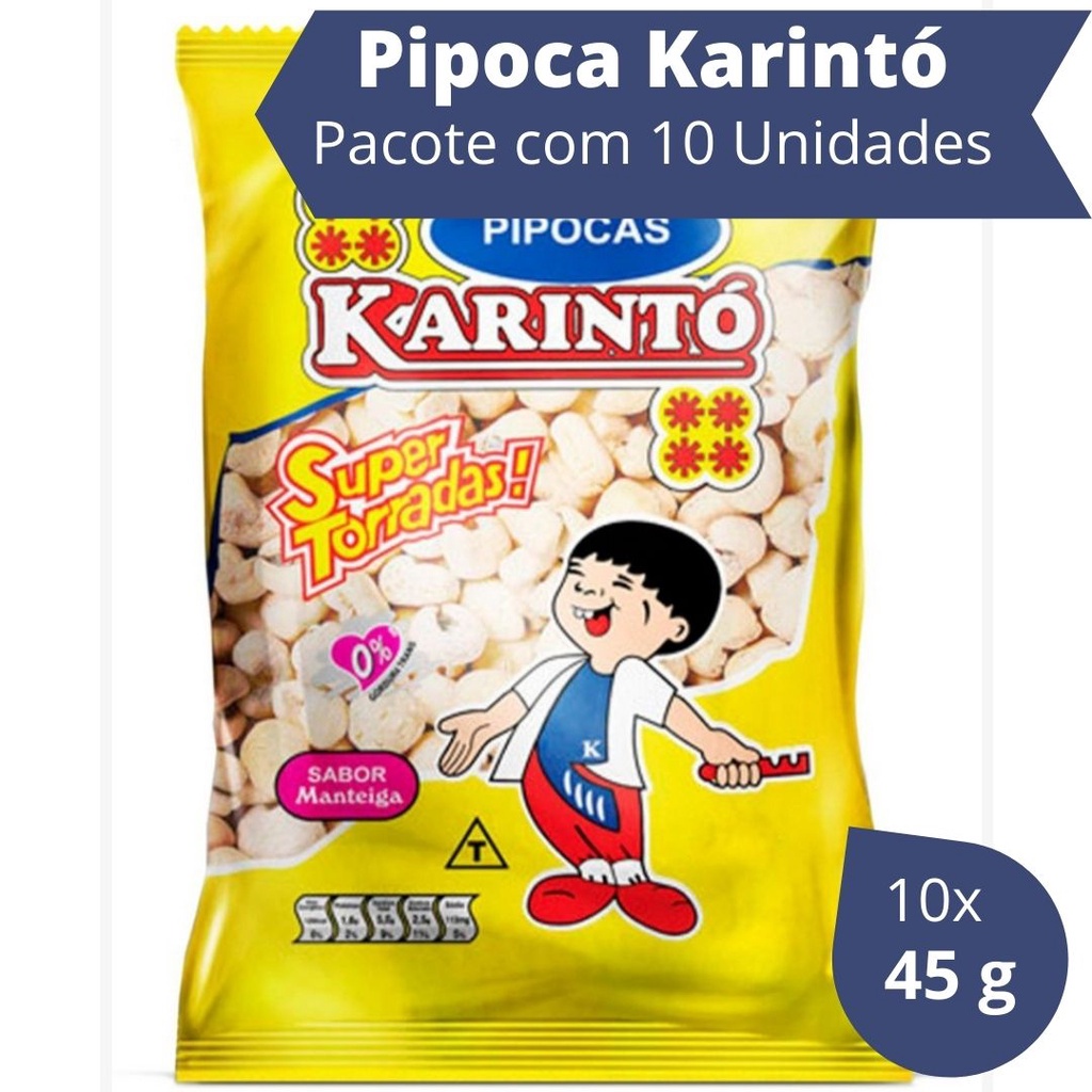 Pipocas Salgada KARINTO C/10 Unidades 45g | Shopee Brasil