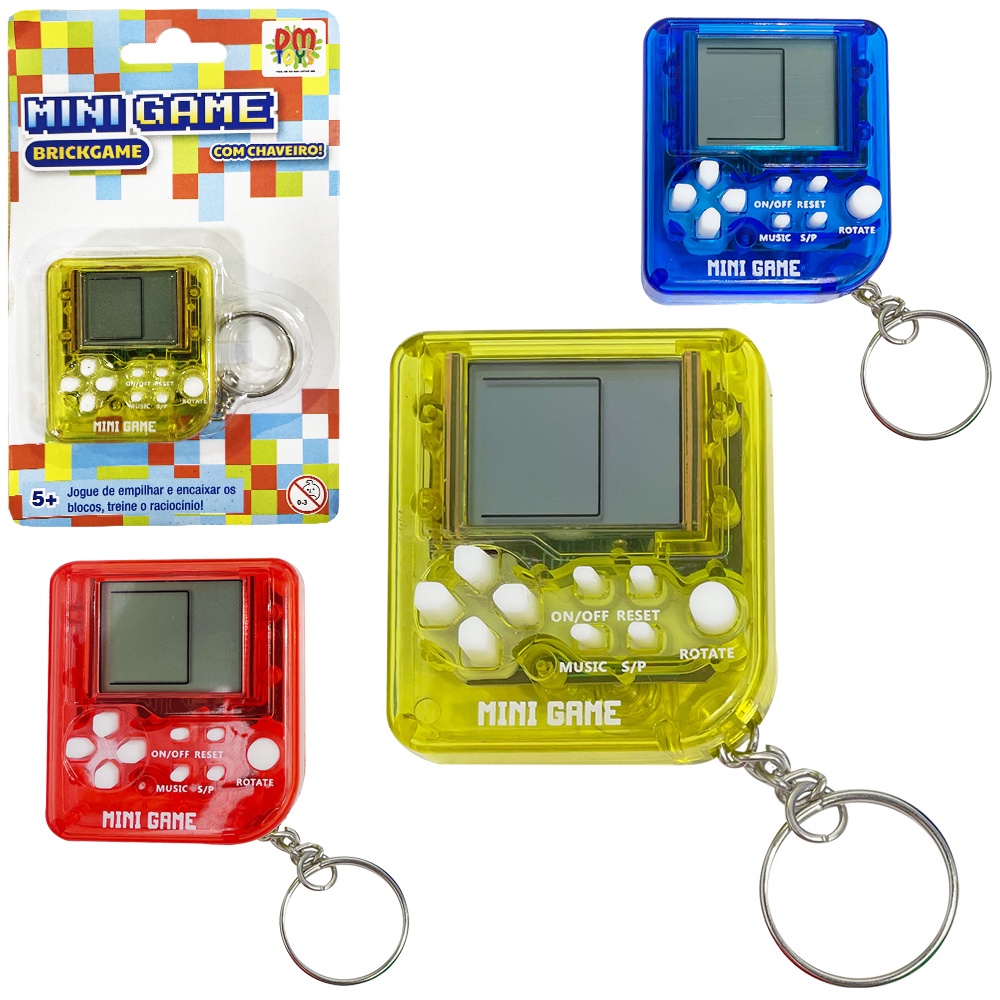 MINI GAME BRICK GAME COM CHAVEIRO COLORS A BATERIA 5X4,5CM | Shopee Brasil