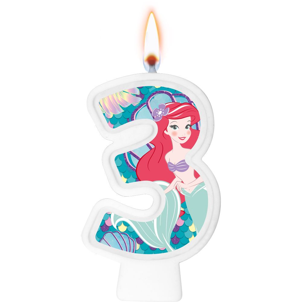 Vela Número Festa Sereia Ariel - Número 3 | Shopee Brasil
