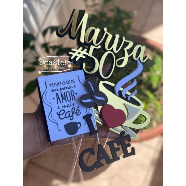 Topper topo de bolo café | Shopee Brasil