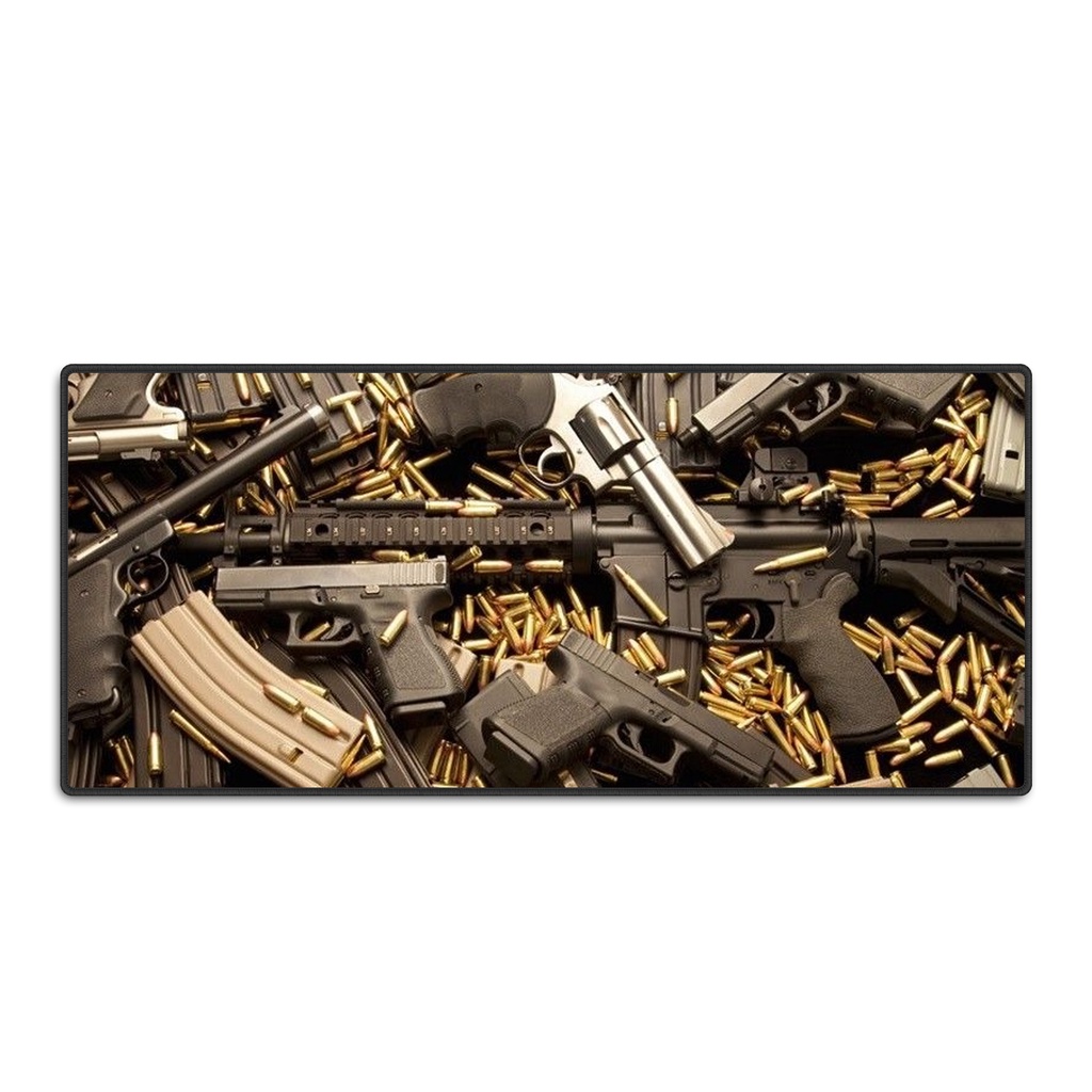 Mouse Pad Grande 90x40 Couro Gamer Desk Pad Armas & Munição | Shopee Brasil