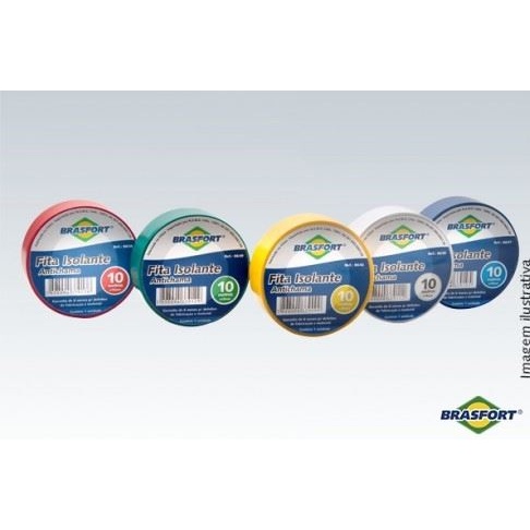 FITA ISOLANTE COLORIDA ANTICHAMA 10 METROS 19mm largura | Shopee Brasil