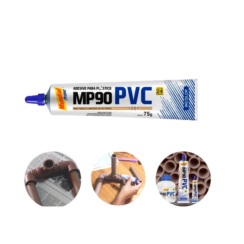 Adesivo cola 75g para cano PVC MP90 Mundial Prime Original | Shopee Brasil