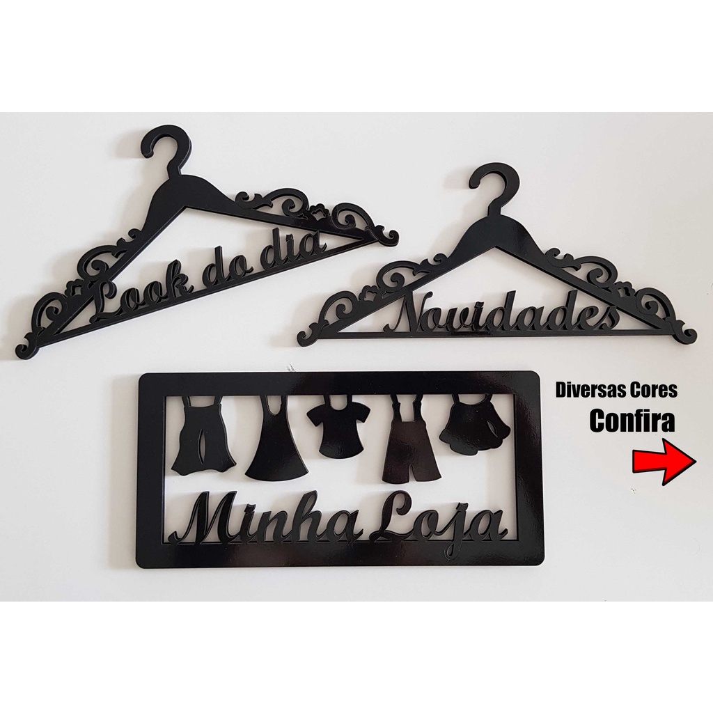 Kit Cabide Para Lojas Expositor + Cabide Varal Personlizado Seu Nome | Shopee Brasil