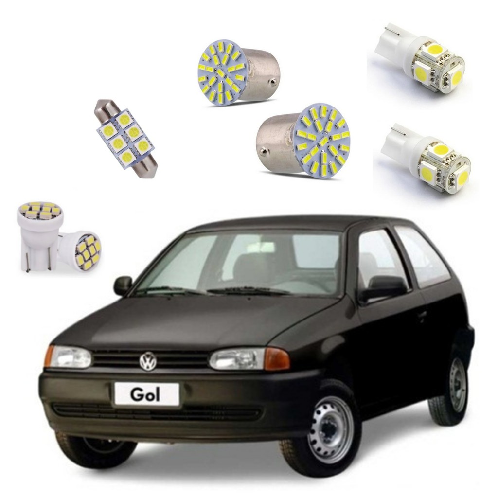 Kit Lampada Led Gol G2 G3 G4 Ré Teto Placa Farolete | Shopee Brasil