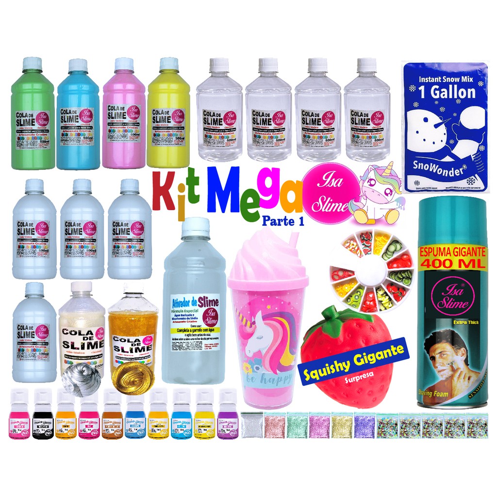 Kit Mega Para Fazer Slime - O Mais Completo | Shopee Brasil