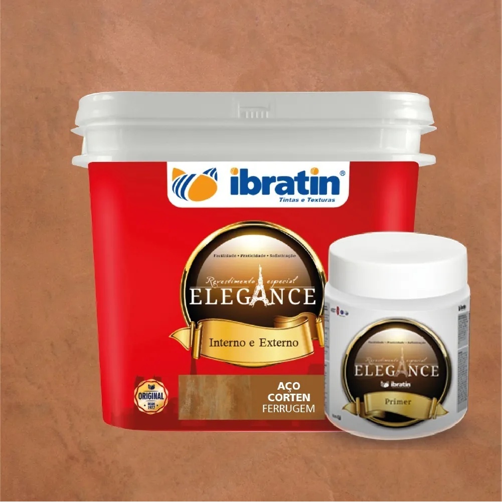 Efeito Aço Corten cor Ferrugem 2,5l + Primer 2,5L - Ibratin | Shopee Brasil
