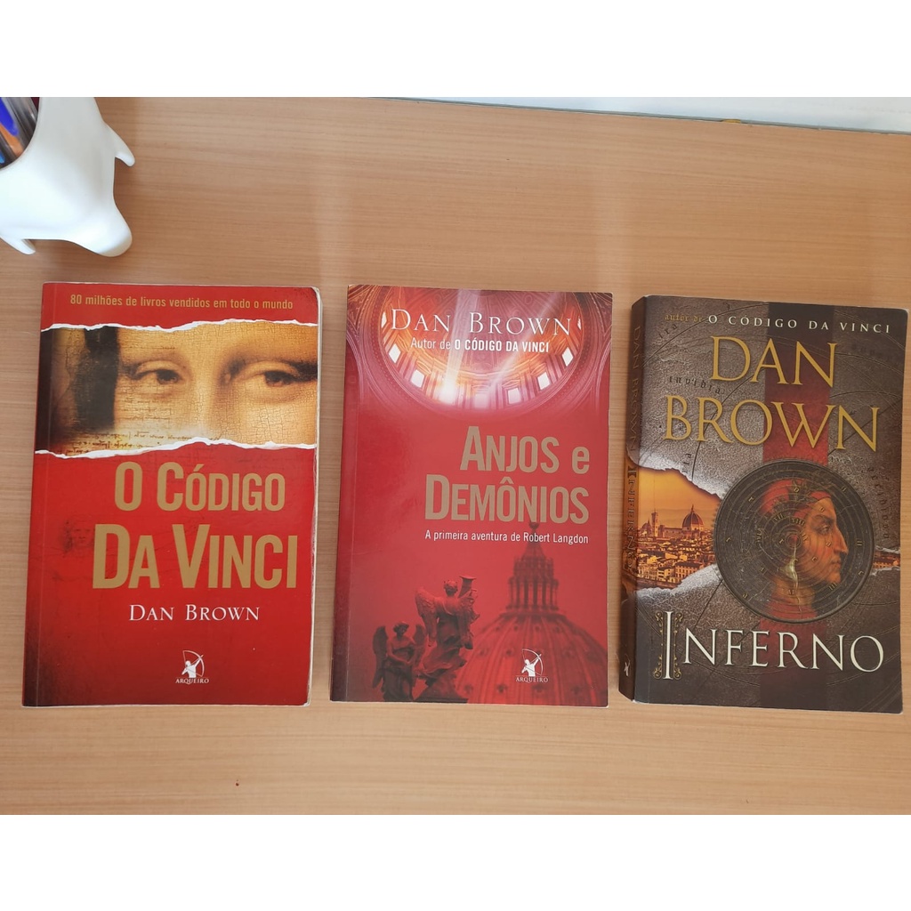 Livros Dan Brown - O Código da Vinci, Anjos e Demônios, Inferno | Shopee Brasil