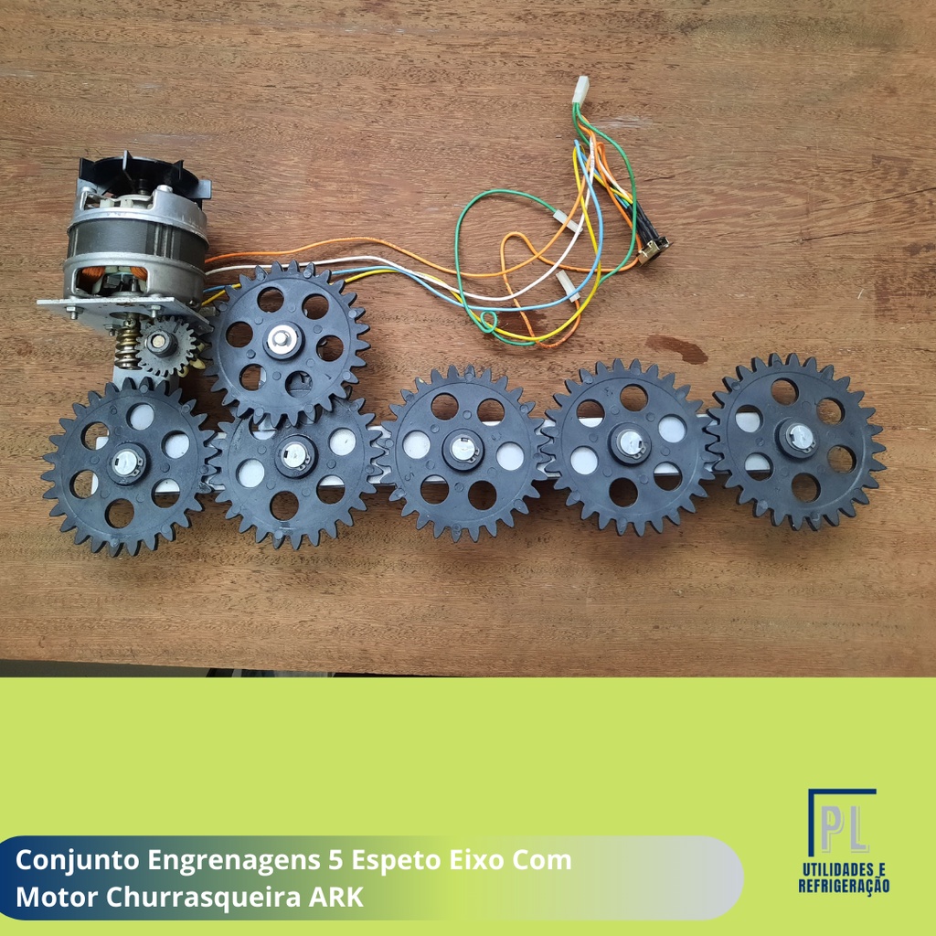 Conjunto Engrenagens 5 Espeto Eixo Com Motor Churrasqueira | Shopee Brasil