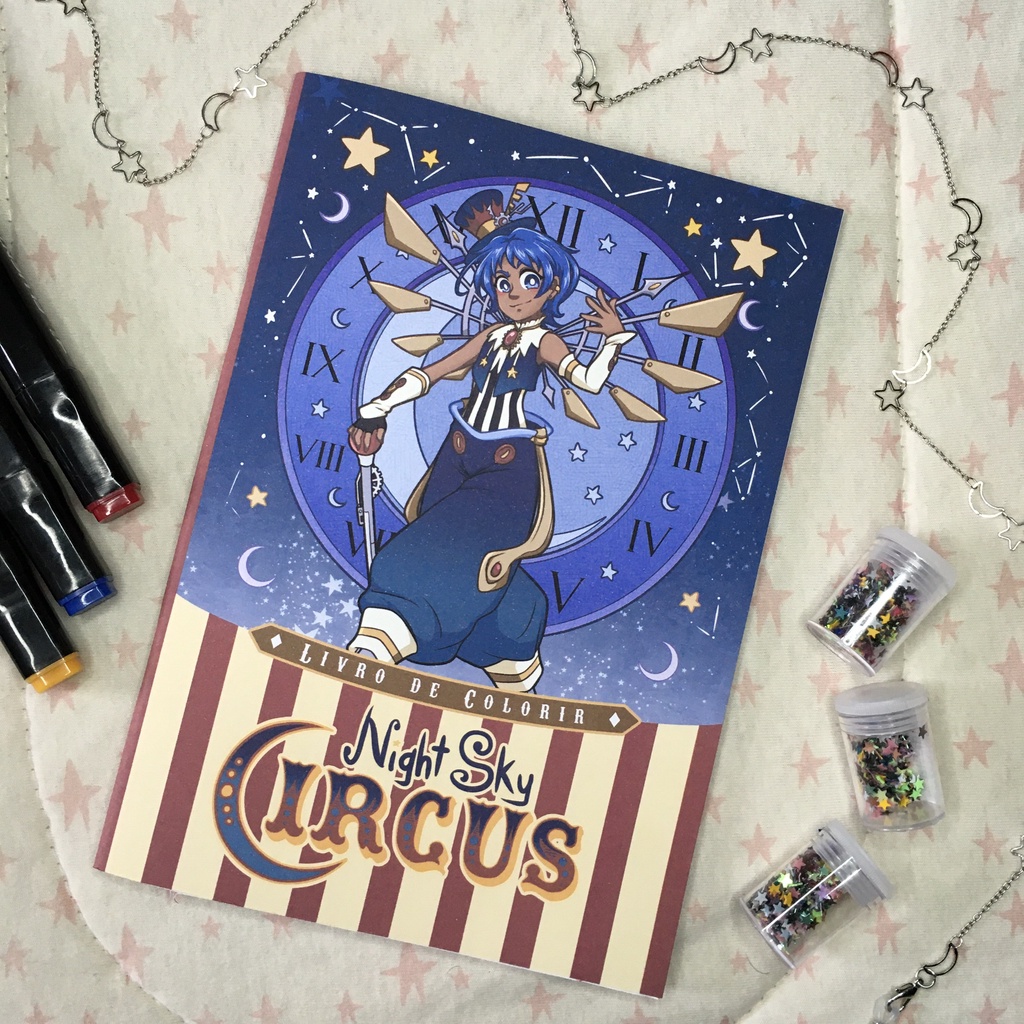 Livro de Colorir Night Sky Circus | Shopee Brasil