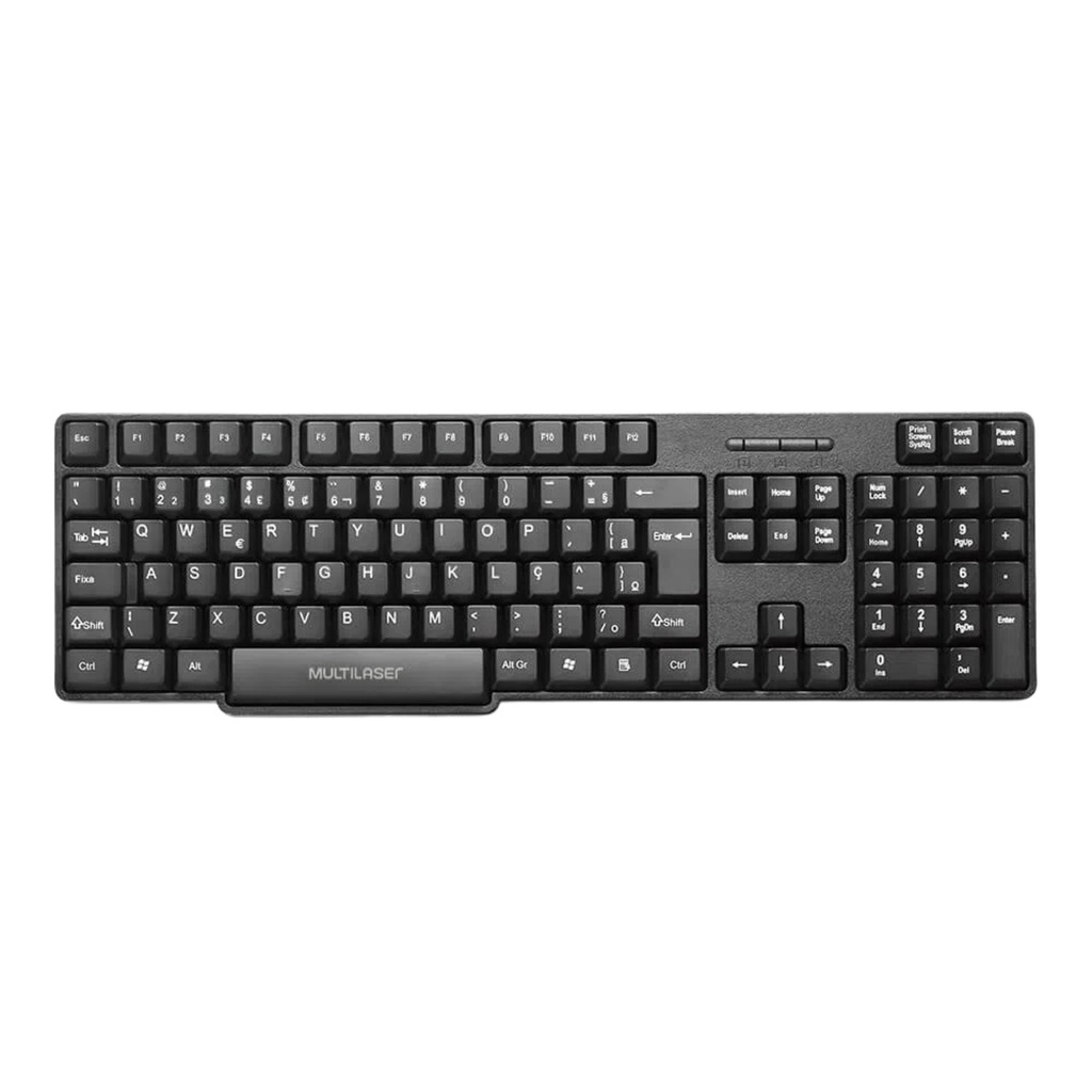 Teclado Basico USB Preto Slim Teclas Silenciosas Multilaser Ref TC213 ...