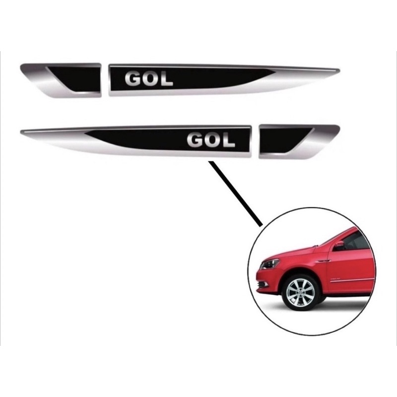 Par Emblema Lateral Volkswagen Gol G3 G4 G5 G6 G7 Resinado 2004 - 2019 - Faz a Boa!