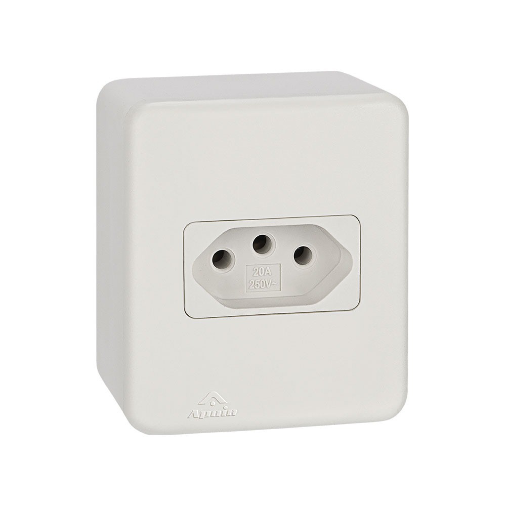 Tomada Externa 10A 250V c/placa + caixa Sistema x Externo | Shopee Brasil