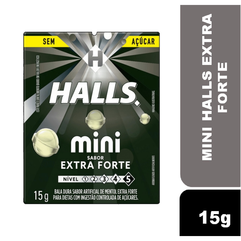 Bala Halls Mini Extra Forte 15g | Shopee Brasil