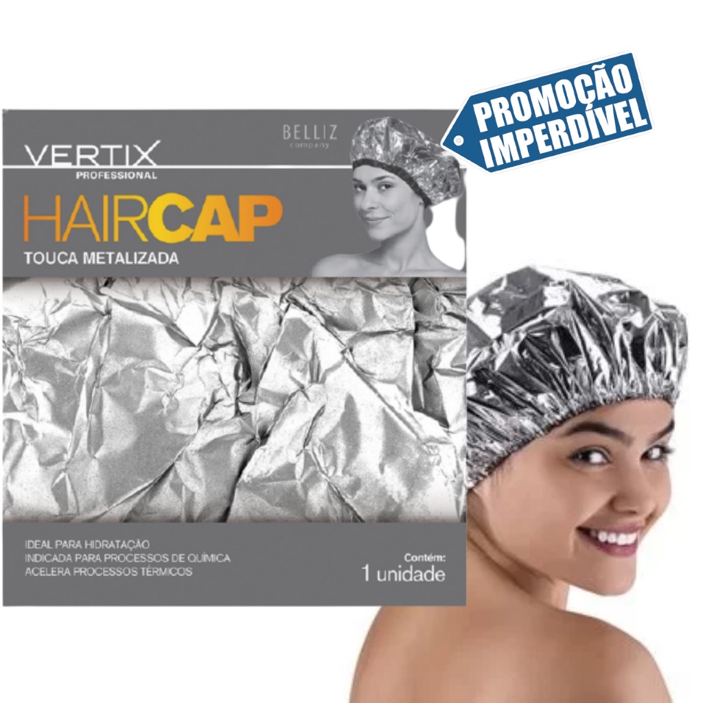 Touca Metalizada Acelera Processos Térmicos Vertix HairCap - 1Un ...