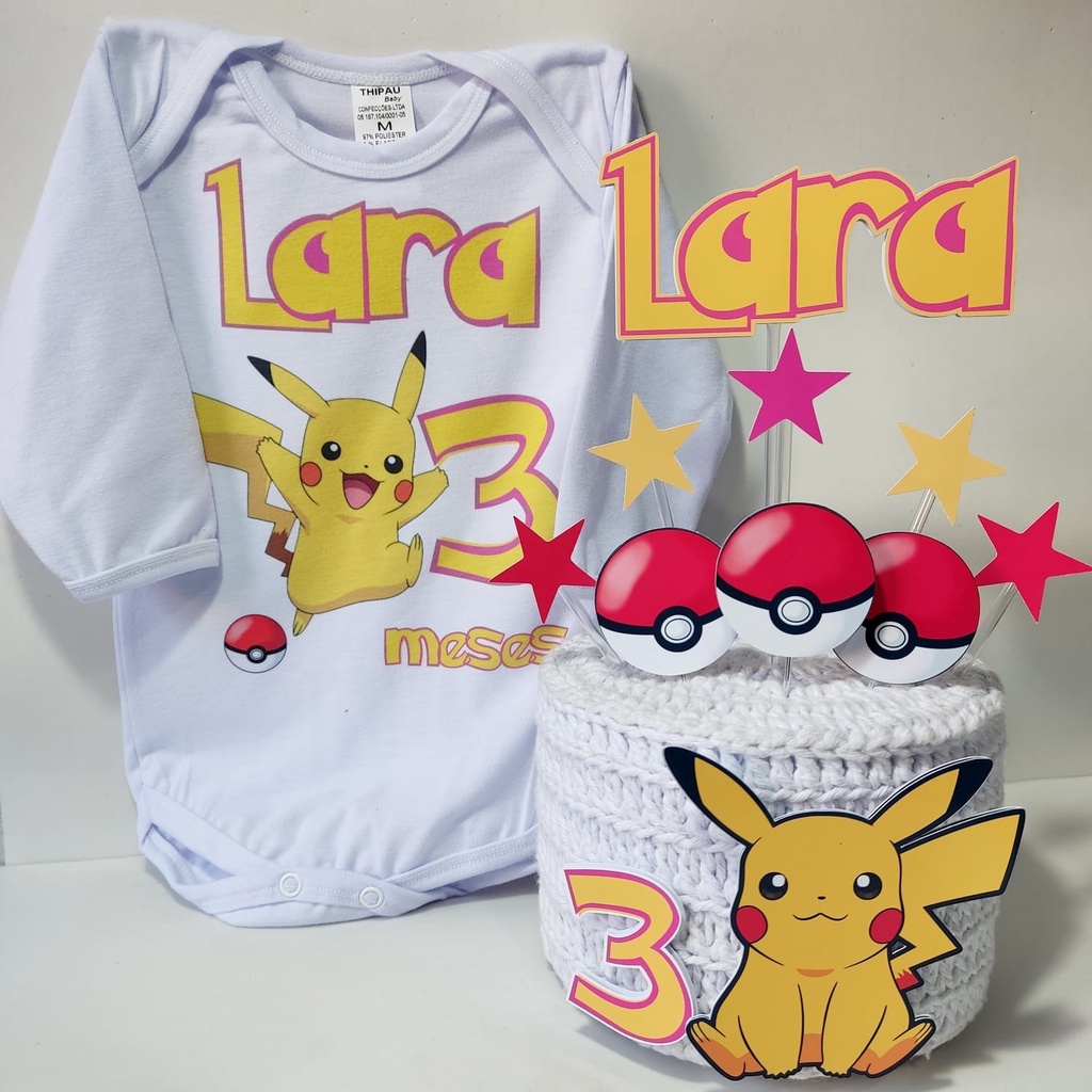 Kit Mesversario Body + Topper de Bolo Tematico Personalizado em ...