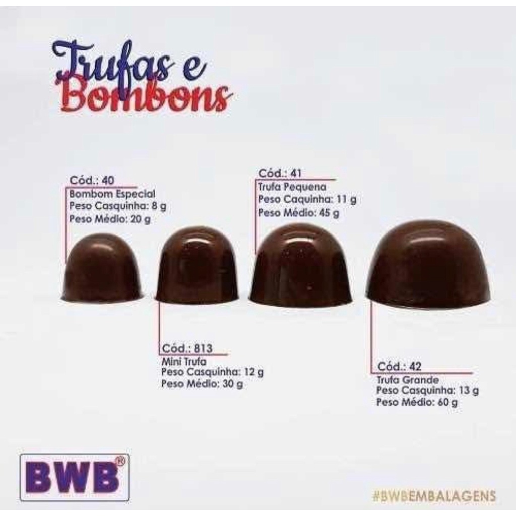 Forma Especial para Trufas (Mini, Pequena, Grande) 3 partes. Marca: BWB ...