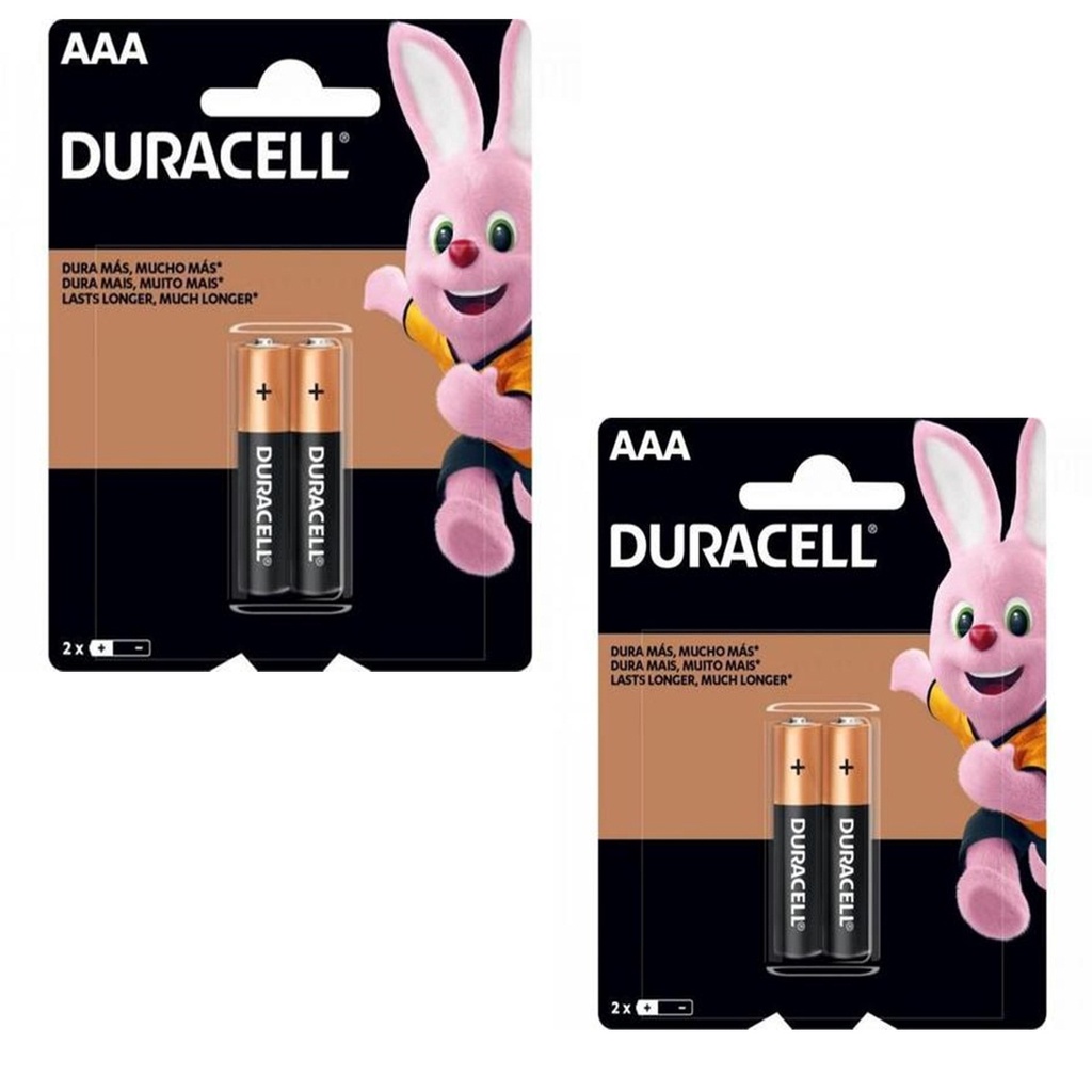 Pilhas AAA Pequena Duracell Alcalina Tipo modelo 3A Cilindrico Redonda ...