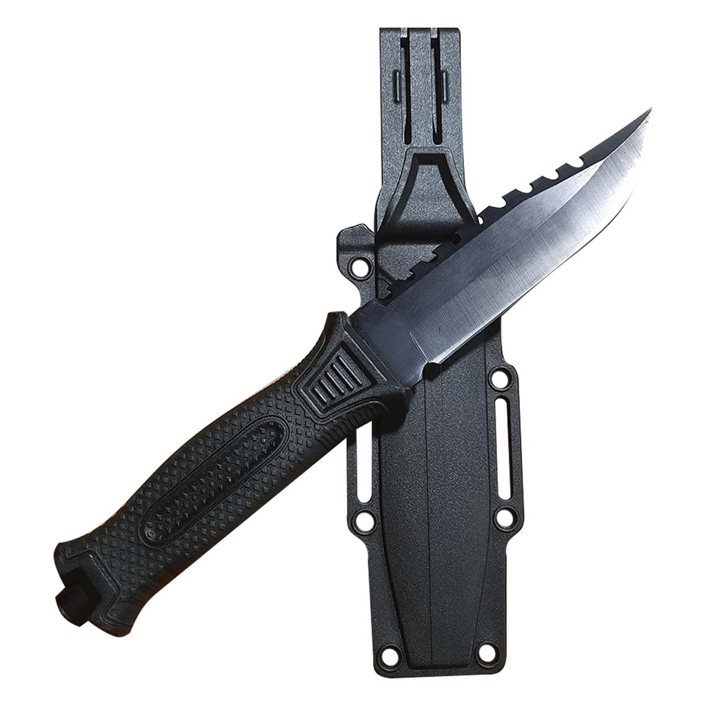 Faca Tatica Preta Com Bainha E Quebra Vidro | Shopee Brasil