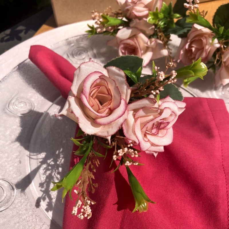 Porta guardanapo de Flor rosa - Kit com 2; mesa posta | Shopee Brasil