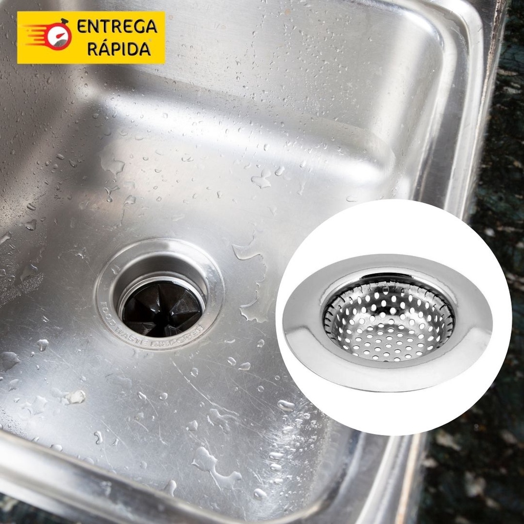 Ralo Para Pia Cuba Com Borda Inox Cozinha 7cm | Shopee Brasil