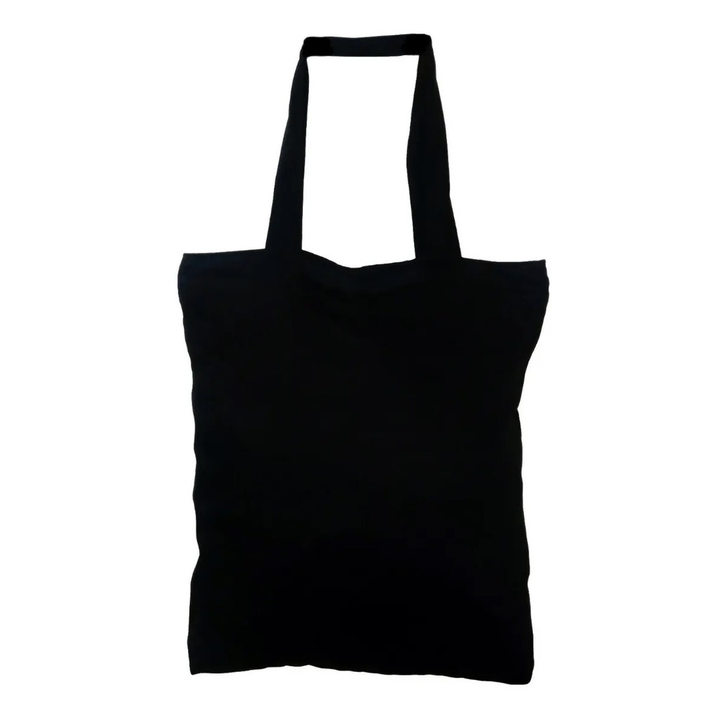 Bolsa Preta Lisa Preto Versatil Dia a Dia Ecobag Ecologica Tecido Sacola Escola Passeio Academia ...