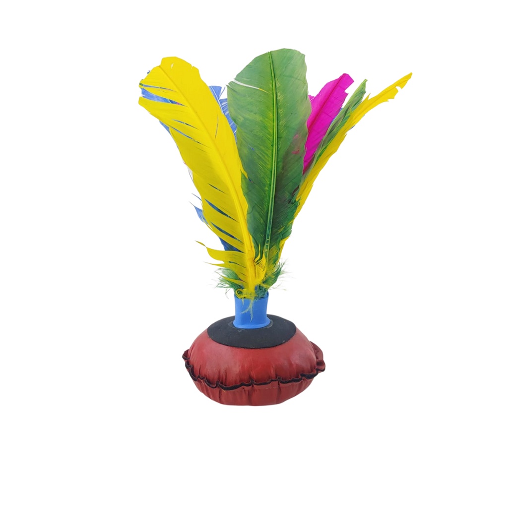 Petecão Pena Colorida Base Couro Peteca Grande Brinquedo | Shopee Brasil