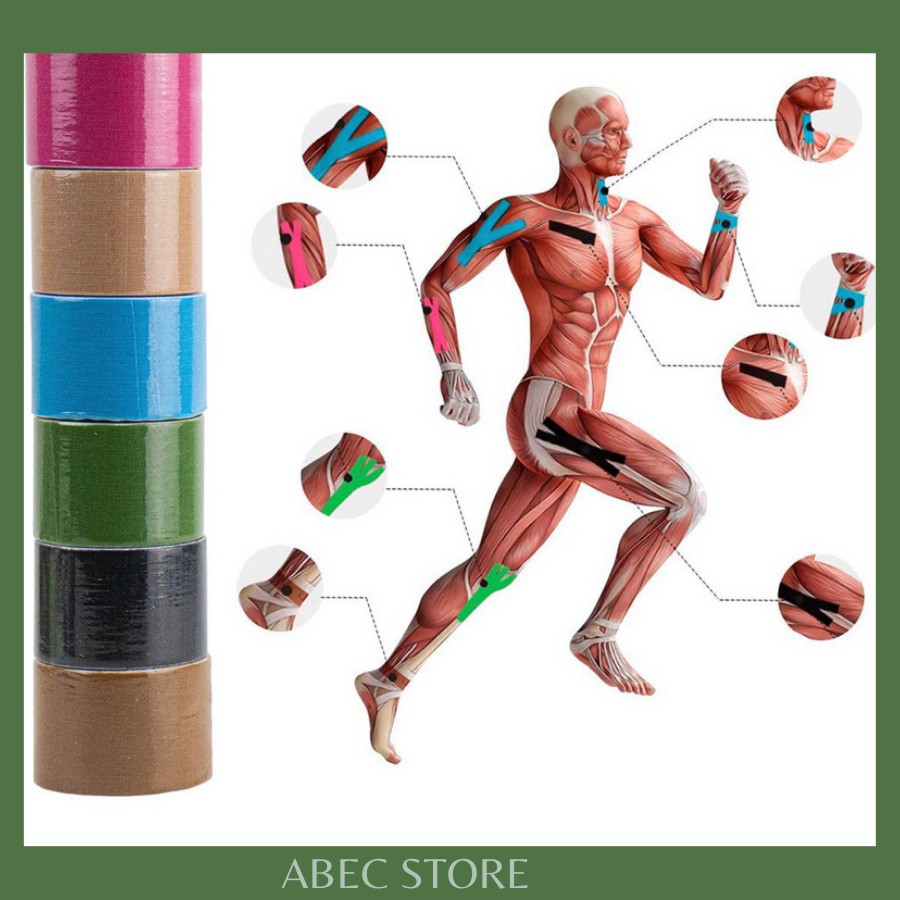 Fita Kinesio Tape Bandagem Funcional Elástica Adesiva Sports 5X5 Metros | Shopee Brasil