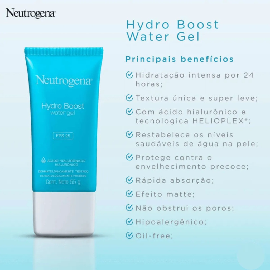 Hidratante Facial Neutrogena Hydro Boost Water Gel FPS 25 | Shopee Brasil