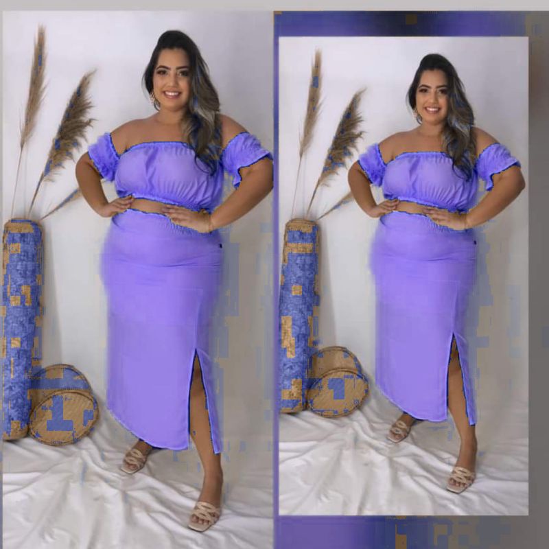 Conjunto Feminino Midi Plus Tati | Shopee Brasil