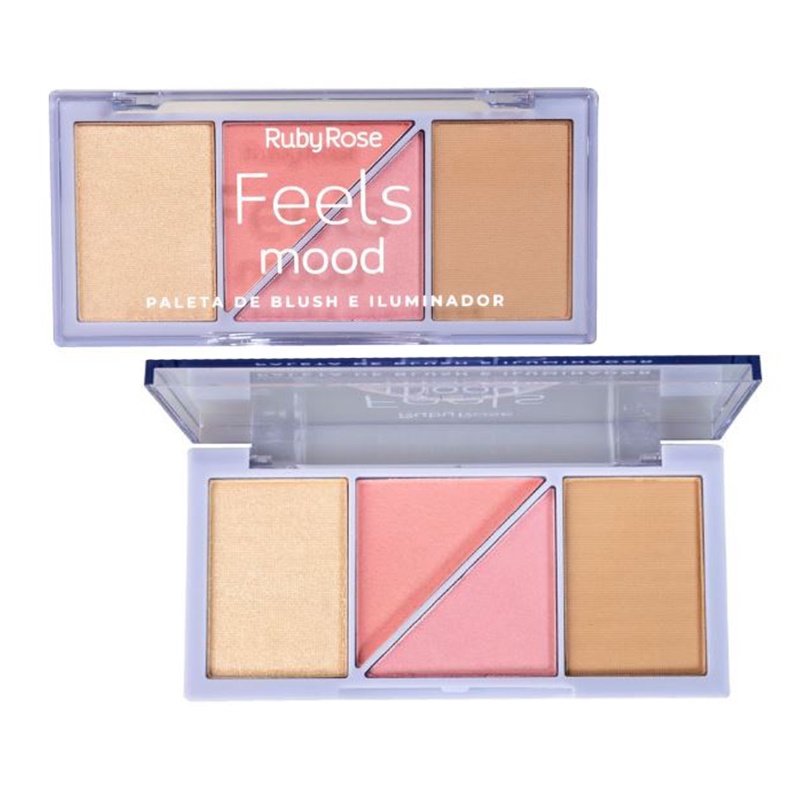 Paleta de Blush e Iluminador Feels Mood - Ruby Rose (HB7529) | Shopee Brasil