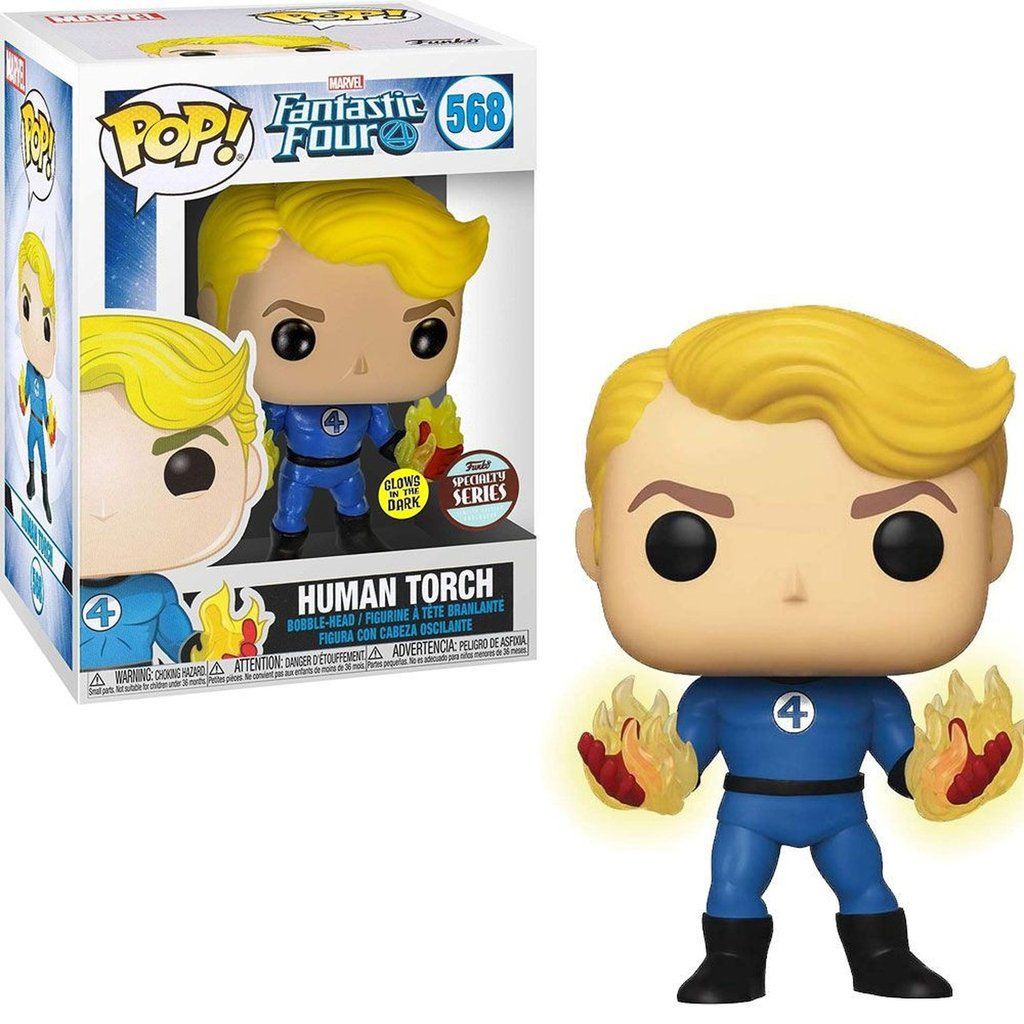Funko Pop! Fantastic Four 4 Human Torch Dark Glows #568 | Shopee Brasil
