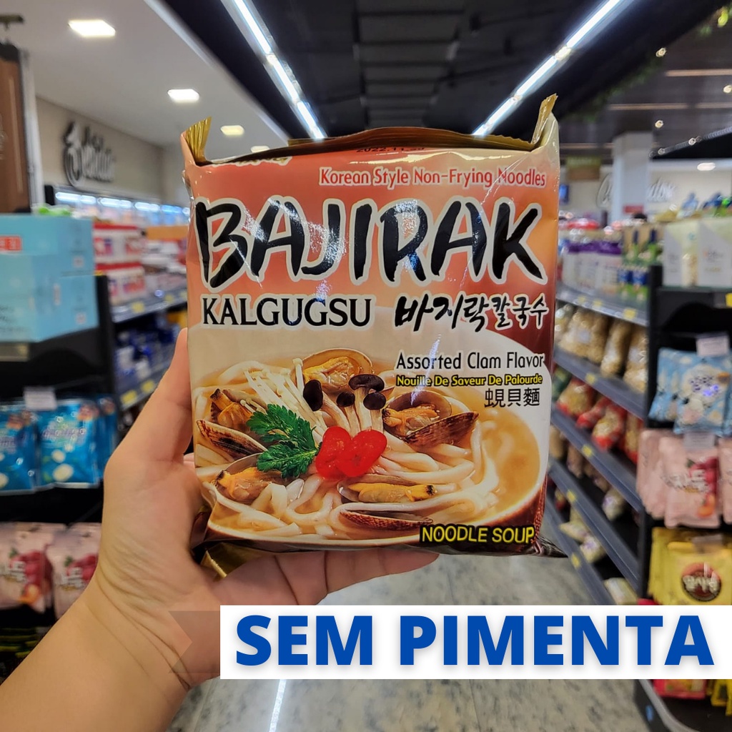 Macarrão Instantâneo Coreano Bajirak Kalguksu Ramyun 100g - Pacote ...