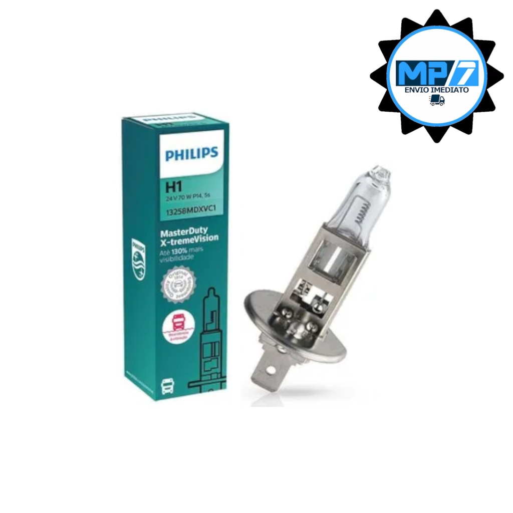 Lampada Philips H1 24v 70w Farol Alto Baixo Neblina Masterduty X ...