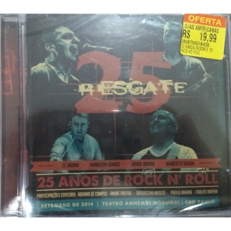 CD Resgate - 25 anos de rock n' roll ( novo lacrado ) . | Shopee Brasil
