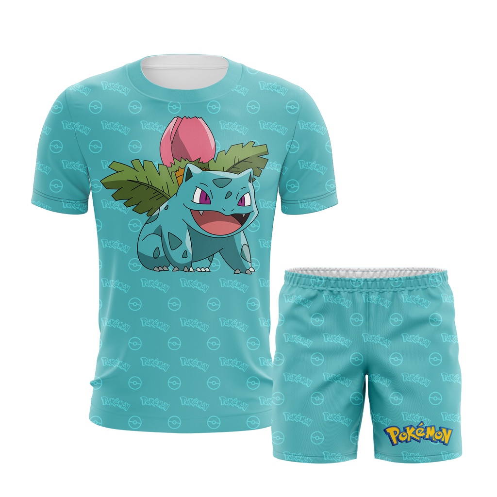 Kit Anime Pokemon Ivysaur (Camisa e Short Dry Fit) | Shopee Brasil