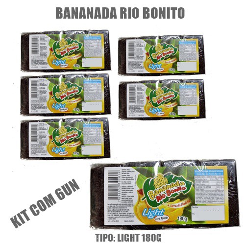 Bananada Mariola Doce de Banana LIGHT 180G KIT C/6 UND | Shopee Brasil