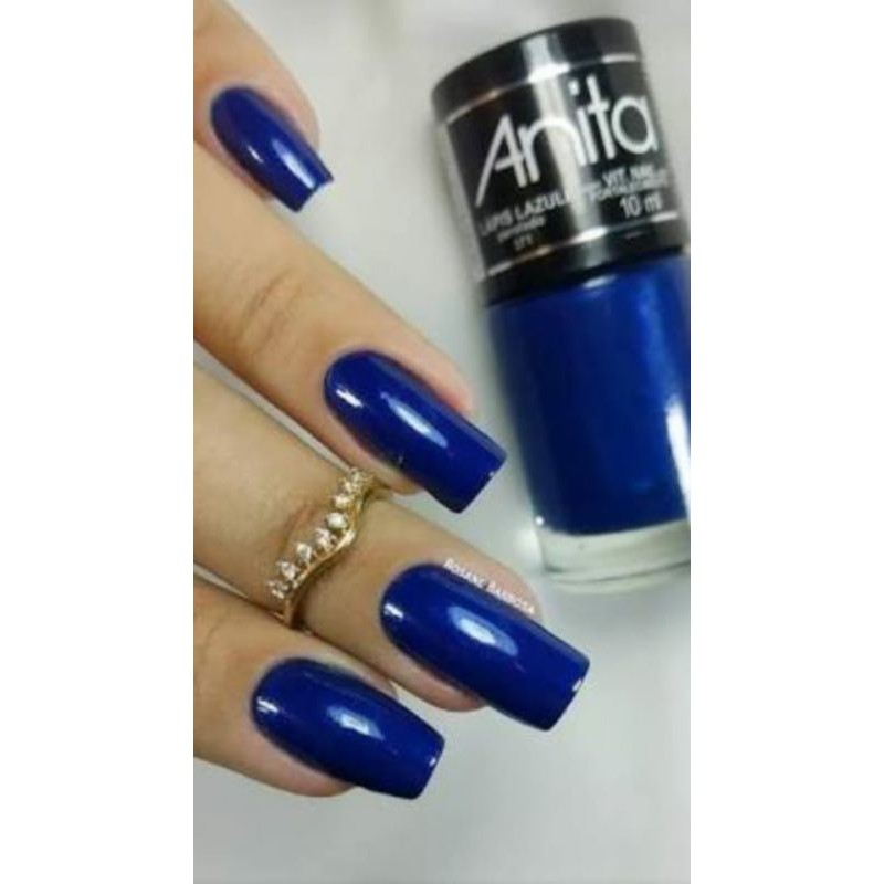 Esmalte Cremoso Anita Cor Azul Bic Lápis Lazuli | Shopee Brasil