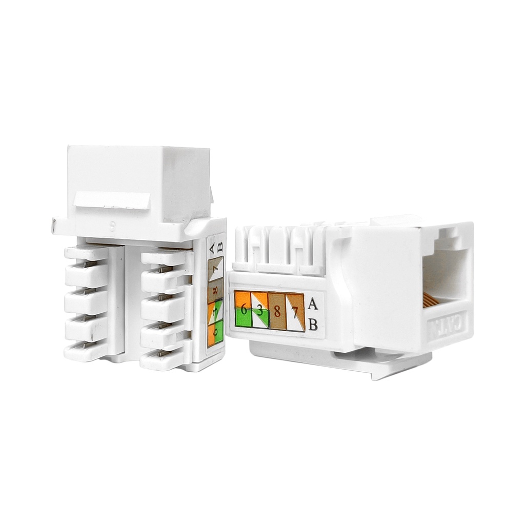 Conector Femea Rj45 Keystone Cat6 Branco Para Placa Modular Espelho de ...