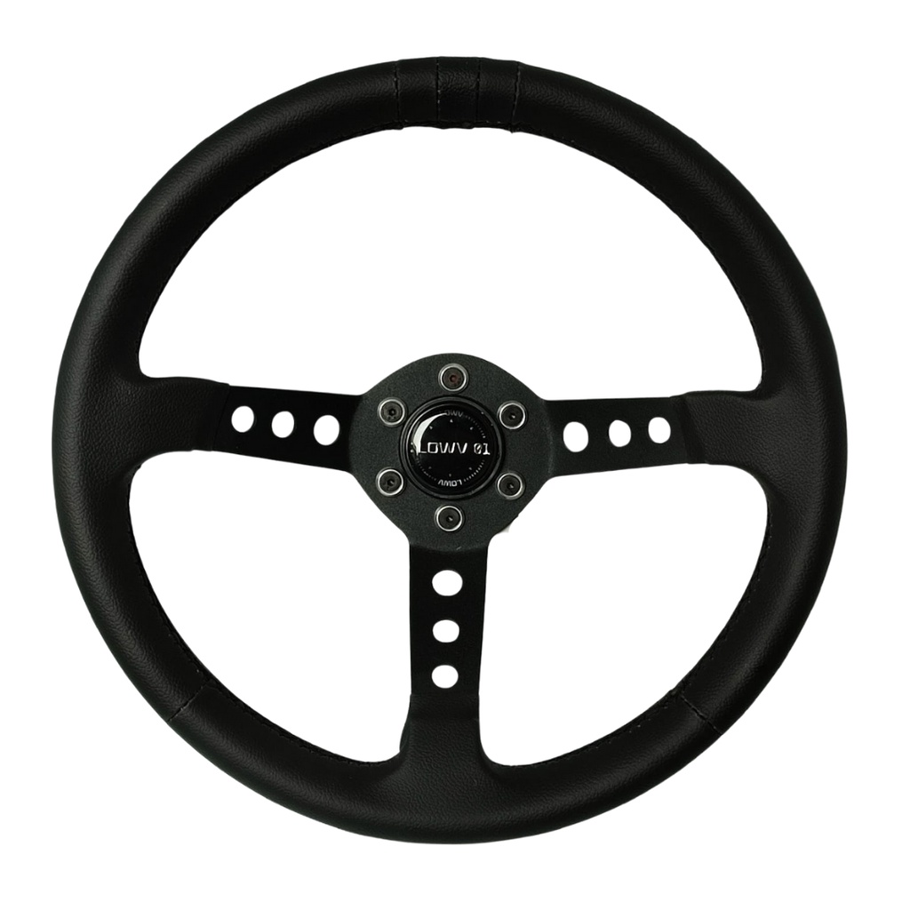 Volante Esportivo Lowv Colt Preto Revestido De Couro | Shopee Brasil