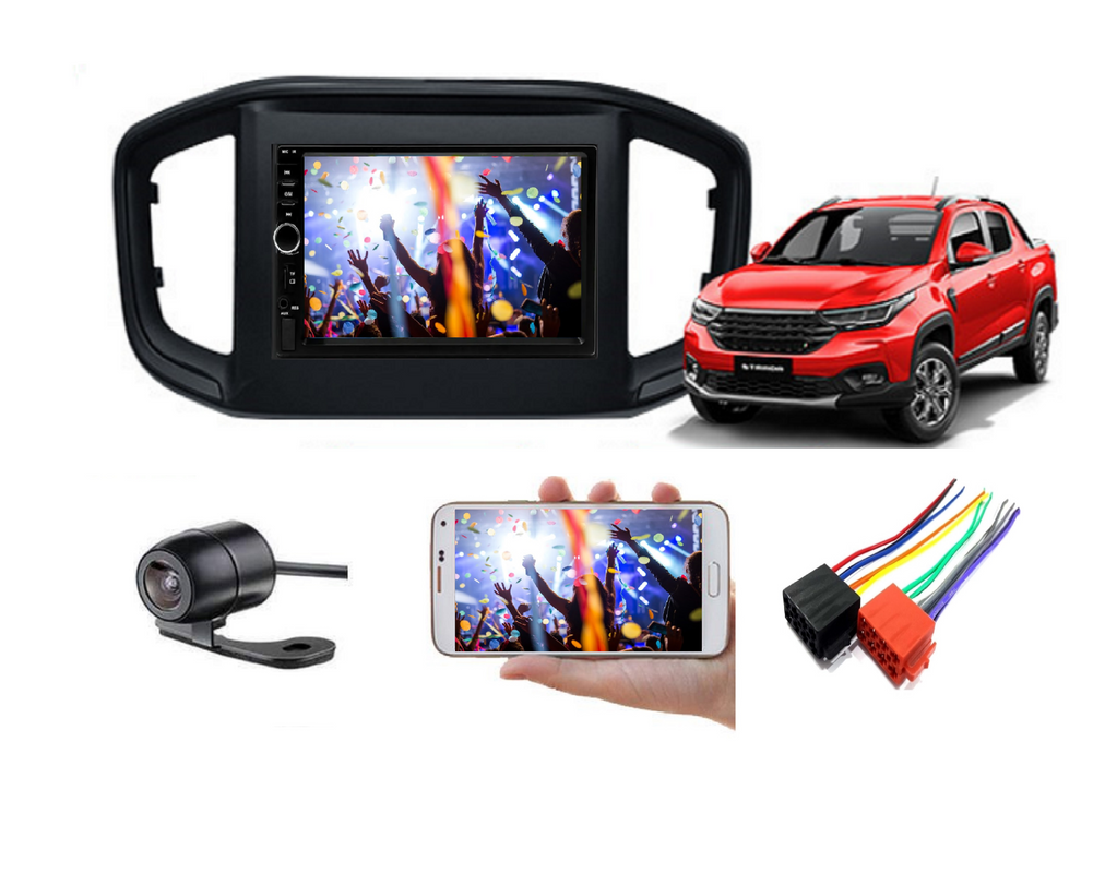 Mp5 Central Multimidia Moldura 2 din Nova Fiat strada Endurance + Camera | Shopee Brasil