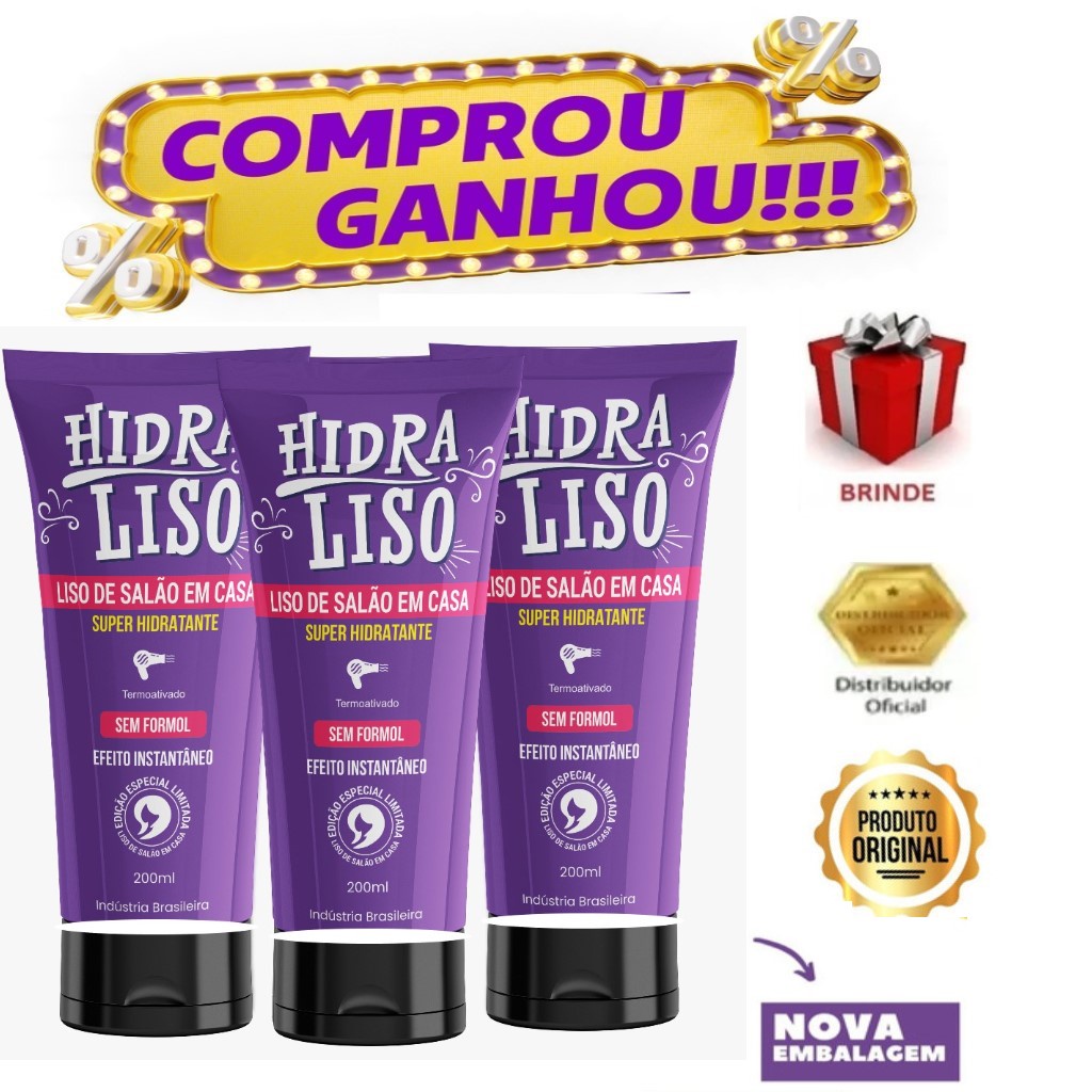 3 Hidra liso Alisante De Chuveiro Sem Formol | Shopee Brasil