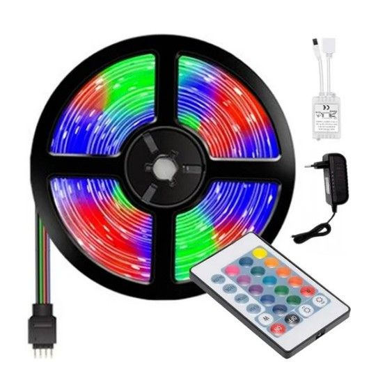 Fita Led 2835 RGB 54 Leds 5 Metros 12v + Fonte | Shopee Brasil