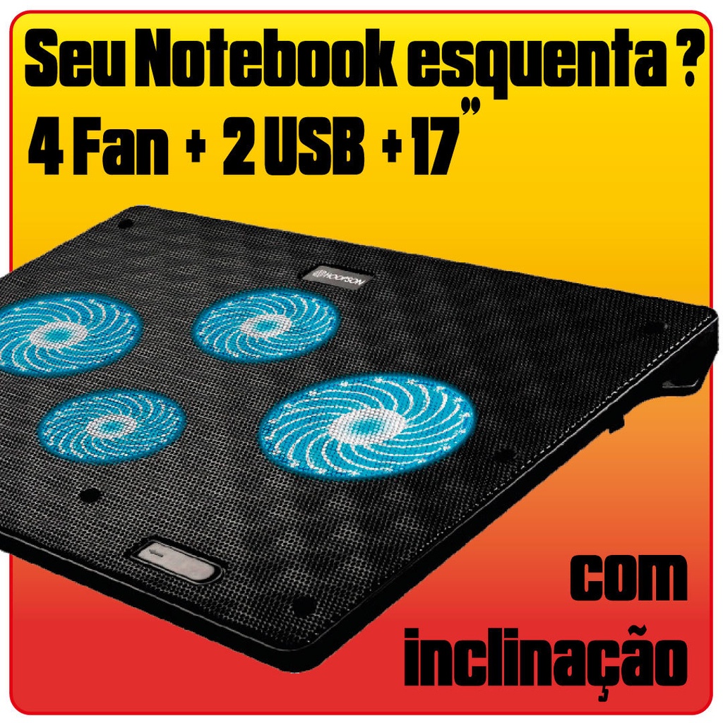 BASE COM COOLER PARA NOTEBOOK ATÉ 17 POLEGADAS | Shopee Brasil