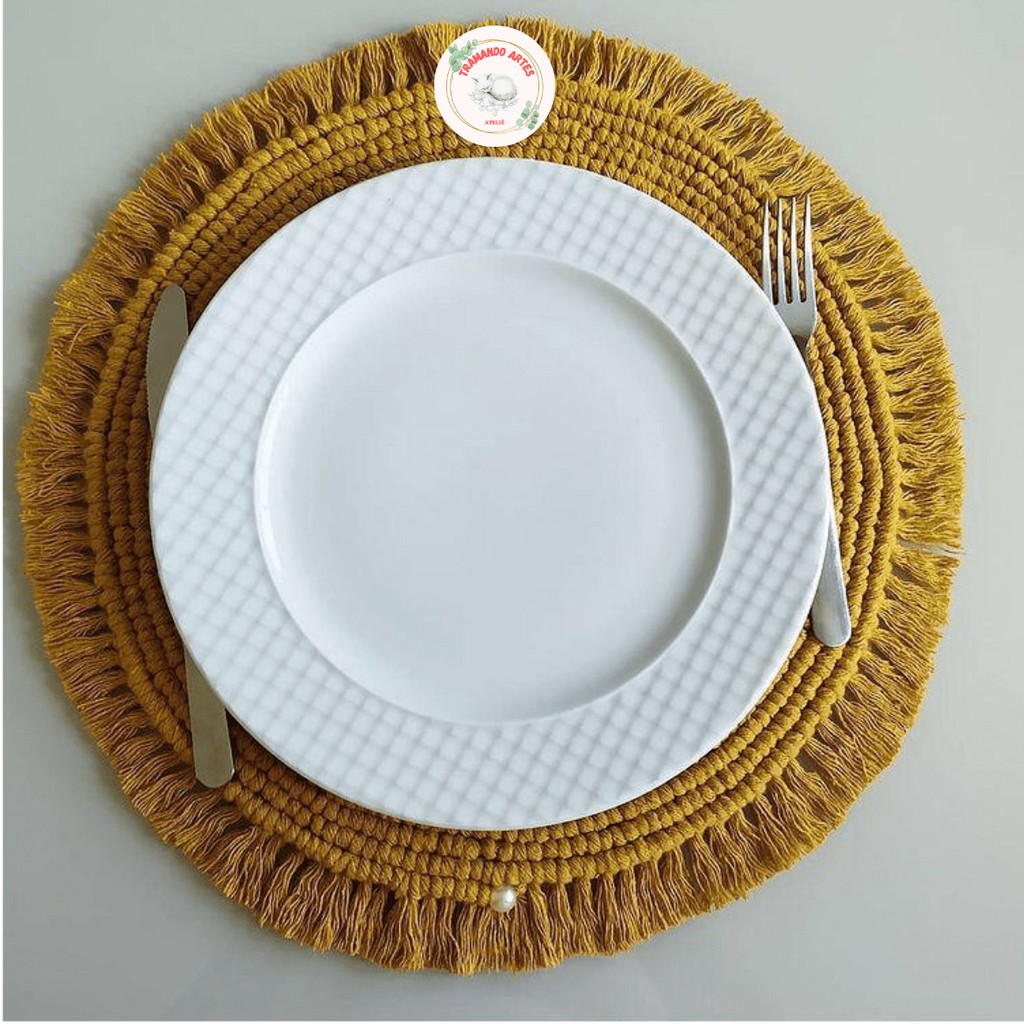 Sousplat/suplat/supla/soupla/souspla/suplá Em Macramê - Artesanal ...