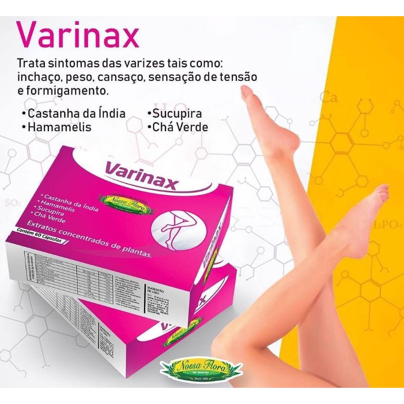 Tratamento Para Varizes Nas Pernas Varinax 60 Capsulas 400 Mg Nossa