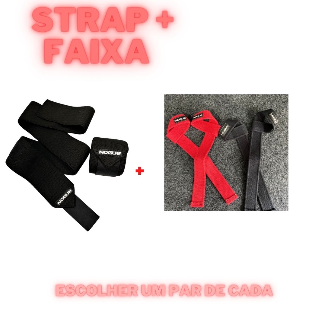 Kit Faixa Joelho + Strap Fita - Para Levantamento De Peso Melhor ...