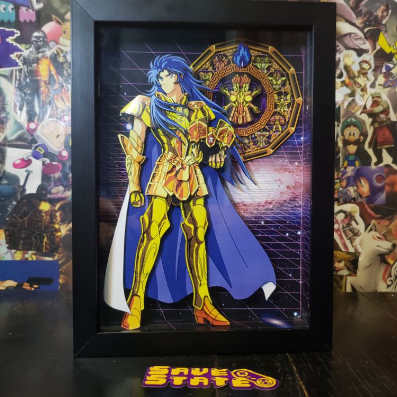 Quadro 3d Diorama Cavaleiros do Zodiaco / Saint Seiya Personagens Saga ...
