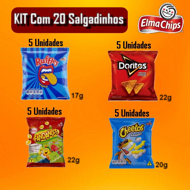 KIT 20 Salgadinhos - Elma Chips | Shopee Brasil