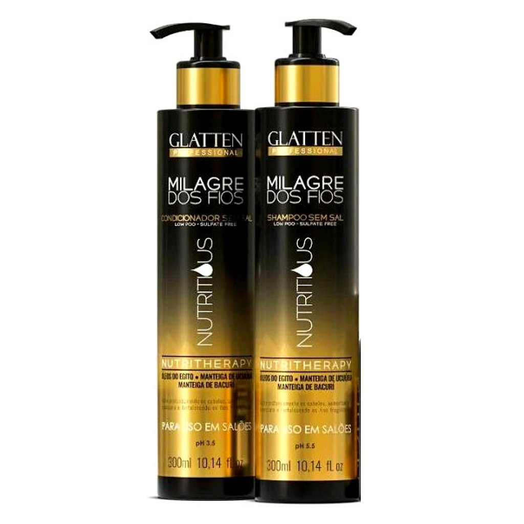 Kit Nutritious Milagre dos Fios Glatten Professional Shampoo ...